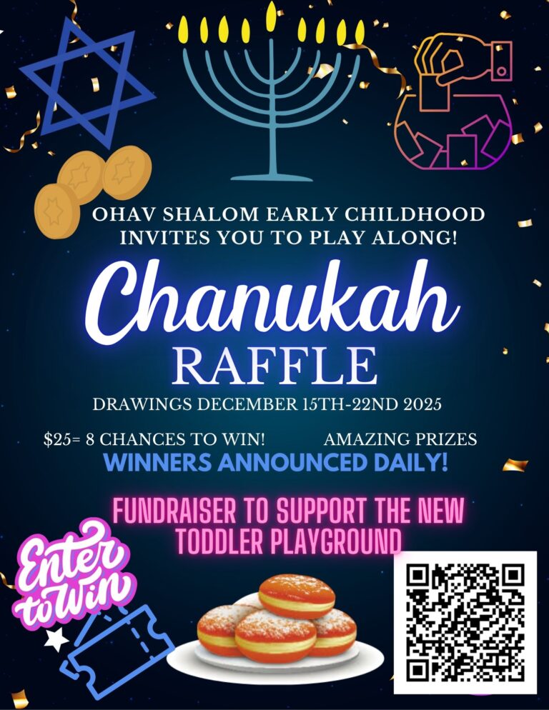 Chanukah Raffle flyer 2025 | Congregation Ohav Shalom
